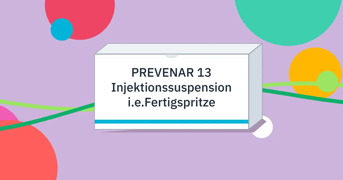 Symbolbild: Packung mit der Aufschrift PREVENAR 13 Injektionssuspension i.e.Fertigspritze (PZN 11095334) – Verfügbarkeit und Bezug in Apotheken in Frankfurt am Main