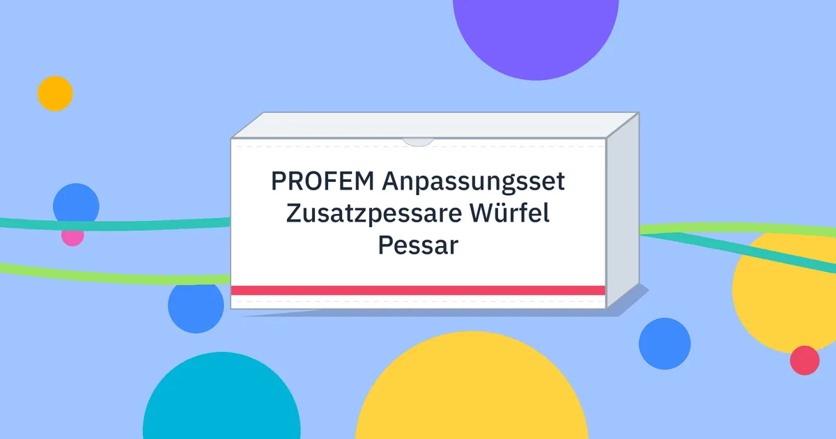 Symbolbild: Packung mit der Aufschrift PROFEM Anpassungsset Zusatzpessare Würfel Pessar (PZN 20637627) – Verfügbarkeit und Bezug in Apotheken in Frankfurt am Main