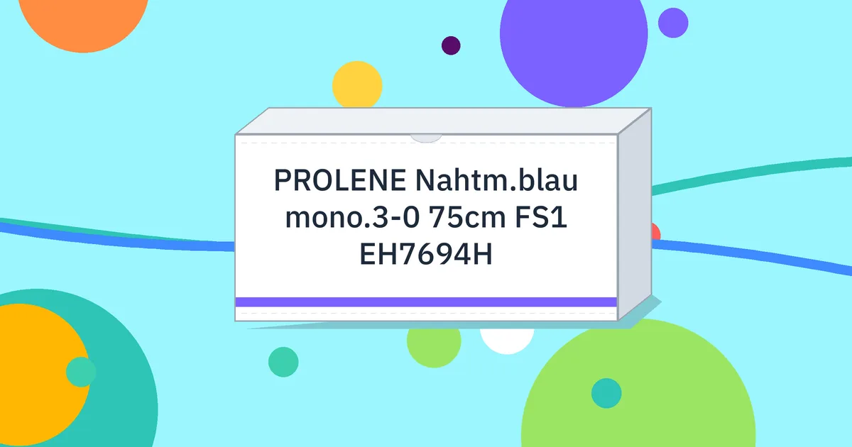 Symbolbild: Packung mit der Aufschrift PROLENE Nahtm.blau mono.3-0 75cm FS1 EH7694H (PZN 14276007) – Verfügbarkeit und Bezug in Apotheken in Frankfurt am Main