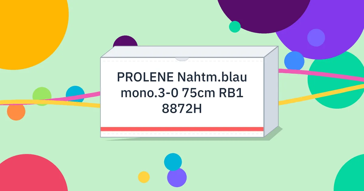 Symbolbild: Packung mit der Aufschrift PROLENE Nahtm.blau mono.3-0 75cm RB1 8872H (PZN 16797897) – Verfügbarkeit und Bezug in Apotheken in Frankfurt am Main