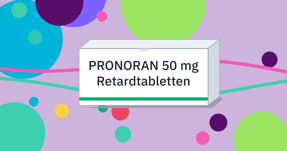 Symbolbild: Packung mit der Aufschrift PRONORAN 50 mg Retardtabletten (PZN 12724045) – Verfügbarkeit und Bezug in Apotheken in Frankfurt am Main