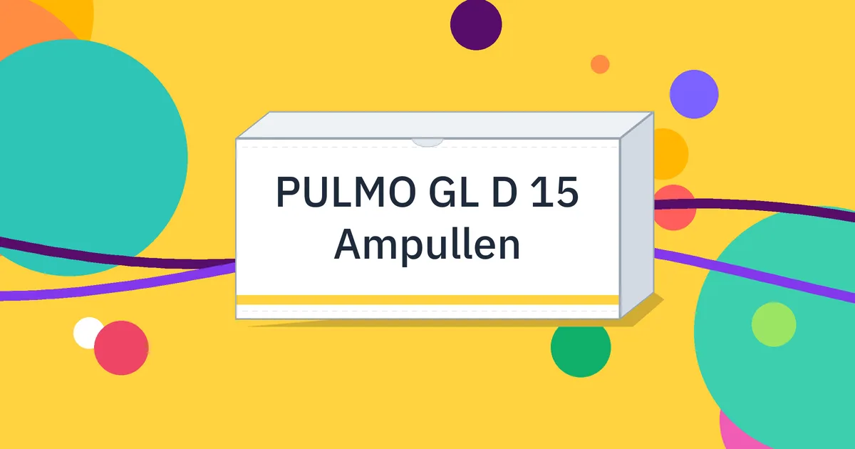Symbolbild: Packung mit der Aufschrift PULMO GL D 15 Ampullen (PZN 03354595) – Verfügbarkeit und Bezug in Apotheken in Frankfurt am Main