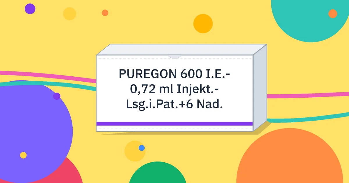 Symbolbild: Packung mit der Aufschrift PUREGON 600 I.E.-0,72 ml Injekt.-Lsg.i.Pat.+6 Nad. (PZN 15390030) – Verfügbarkeit und Bezug in Apotheken in Frankfurt am Main