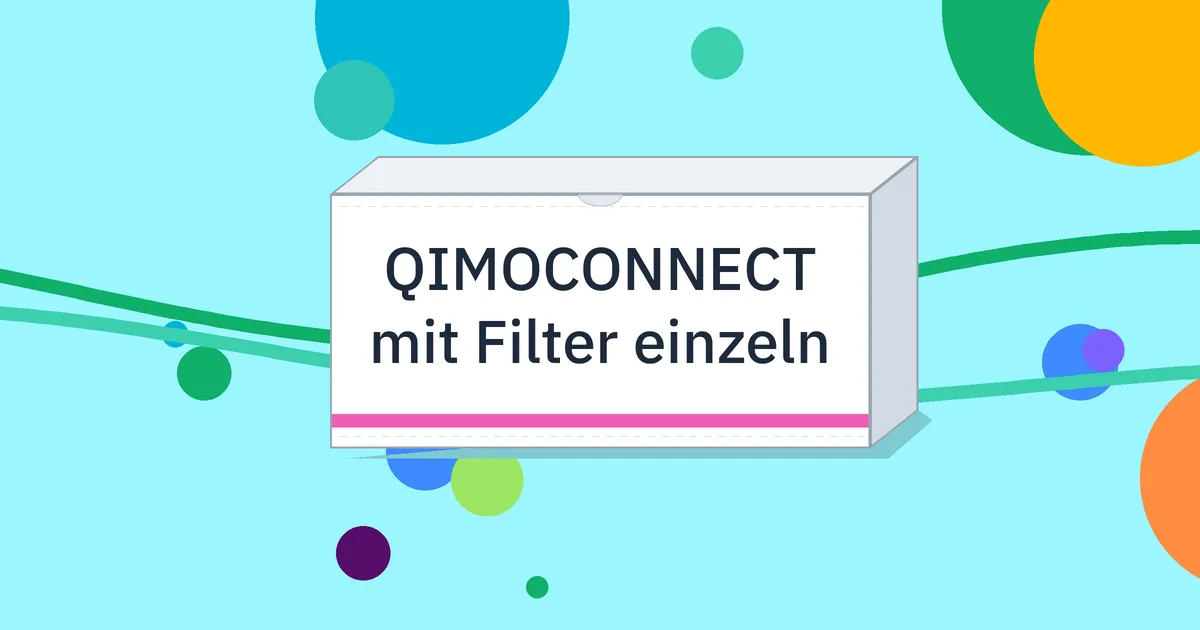 Symbolbild: Packung mit der Aufschrift QIMOCONNECT mit Filter einzeln (PZN 14288192) – Verfügbarkeit und Bezug in Apotheken in Frankfurt am Main