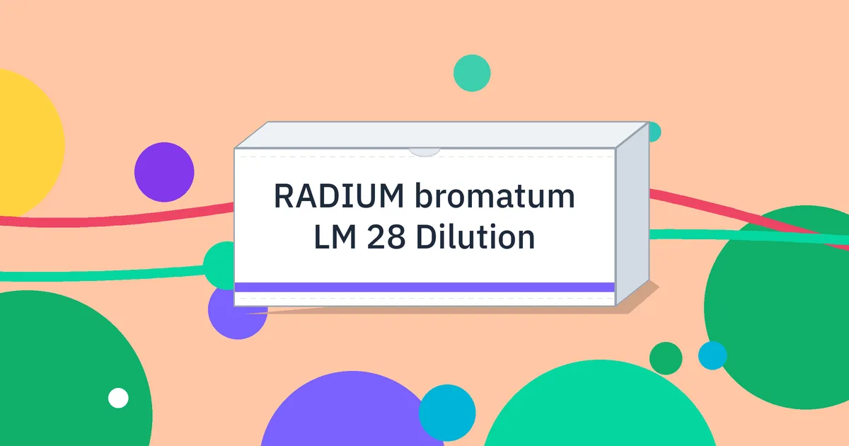 Symbolbild: Packung mit der Aufschrift RADIUM bromatum LM 28 Dilution (PZN 13046044) – Verfügbarkeit und Bezug in Apotheken in Frankfurt am Main