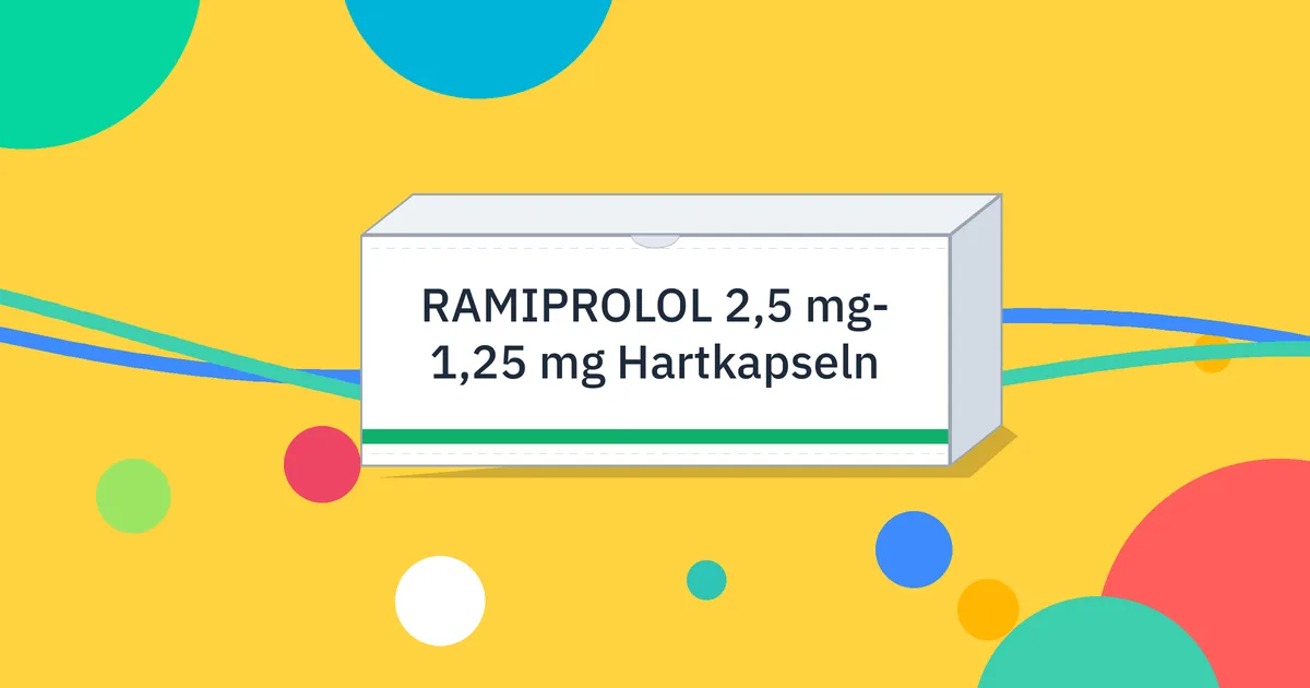 Symbolbild: Packung mit der Aufschrift RAMIPROLOL 2,5 mg-1,25 mg Hartkapseln (PZN 17992520) – Verfügbarkeit und Bezug in Apotheken in Frankfurt am Main