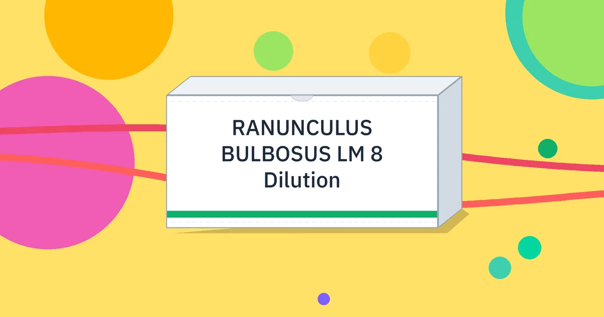 Symbolbild: Packung mit der Aufschrift RANUNCULUS BULBOSUS LM 8 Dilution (PZN 13046222) – Verfügbarkeit und Bezug in Apotheken in Frankfurt am Main