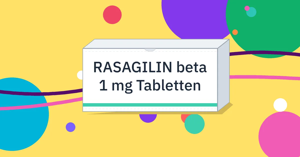 Symbolbild: Packung mit der Aufschrift RASAGILIN beta 1 mg Tabletten (PZN 11329134) – Verfügbarkeit und Bezug in Apotheken in Frankfurt am Main