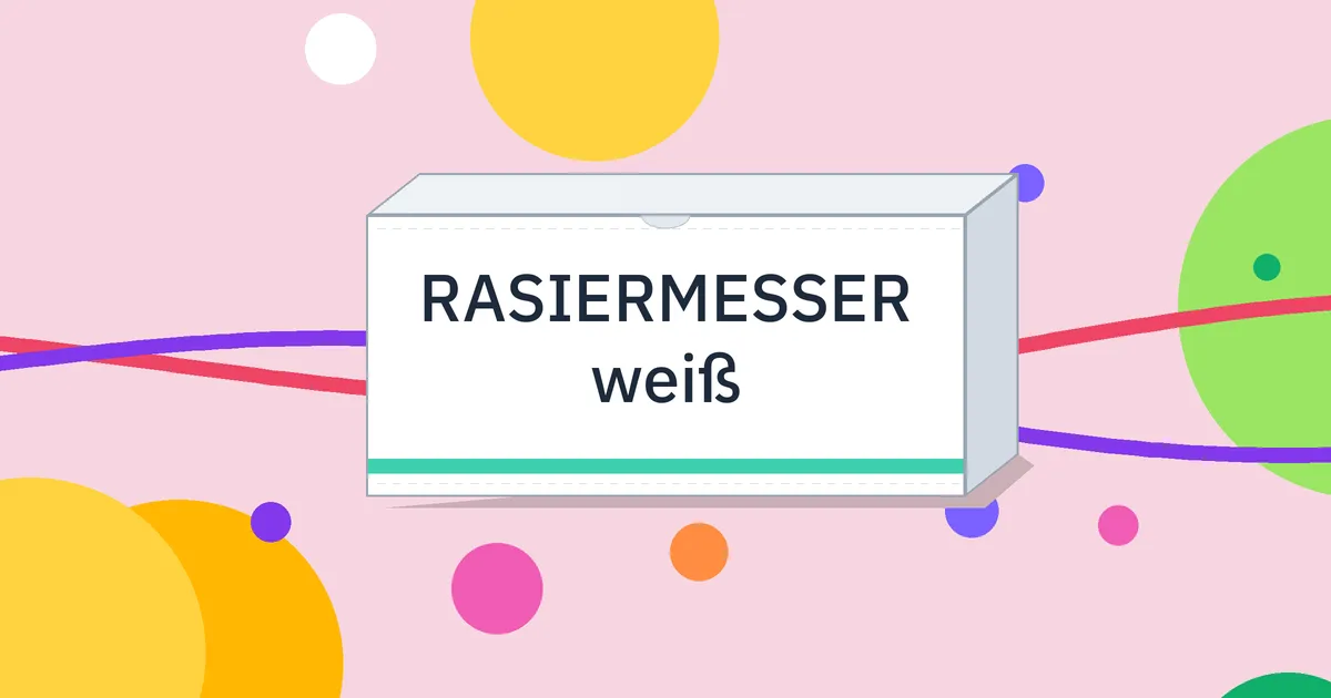 Symbolbild: Packung mit der Aufschrift RASIERMESSER weiß (PZN 17245734) – Verfügbarkeit und Bezug in Apotheken in Frankfurt am Main