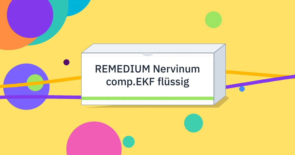 Symbolbild: Packung mit der Aufschrift REMEDIUM Nervinum comp.EKF flüssig (PZN 05954371) – Verfügbarkeit und Bezug in Apotheken in Frankfurt am Main