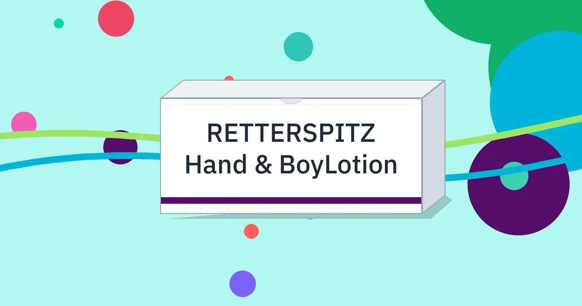 Symbolbild: Packung mit der Aufschrift RETTERSPITZ Hand & BoyLotion (PZN 20650177) – Verfügbarkeit und Bezug in Apotheken in Frankfurt am Main