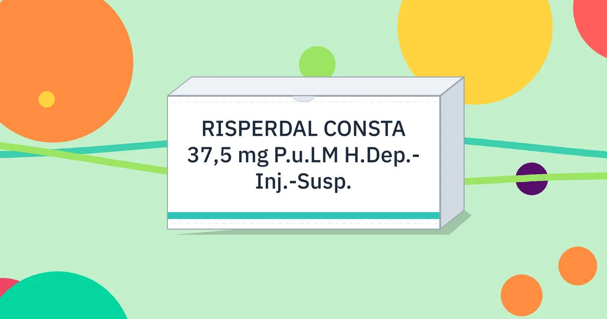 Symbolbild: Packung mit der Aufschrift RISPERDAL CONSTA 37,5 mg P.u.LM H.Dep.-Inj.-Susp. (PZN 09073992) – Verfügbarkeit und Bezug in Apotheken in Frankfurt am Main