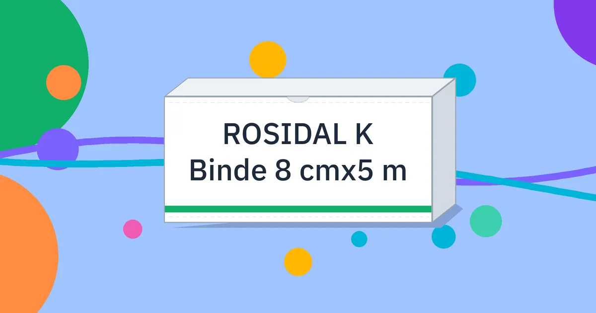 Symbolbild: Packung mit der Aufschrift ROSIDAL K Binde 8 cmx5 m (PZN 18363335) – Verfügbarkeit und Bezug in Apotheken in Frankfurt am Main