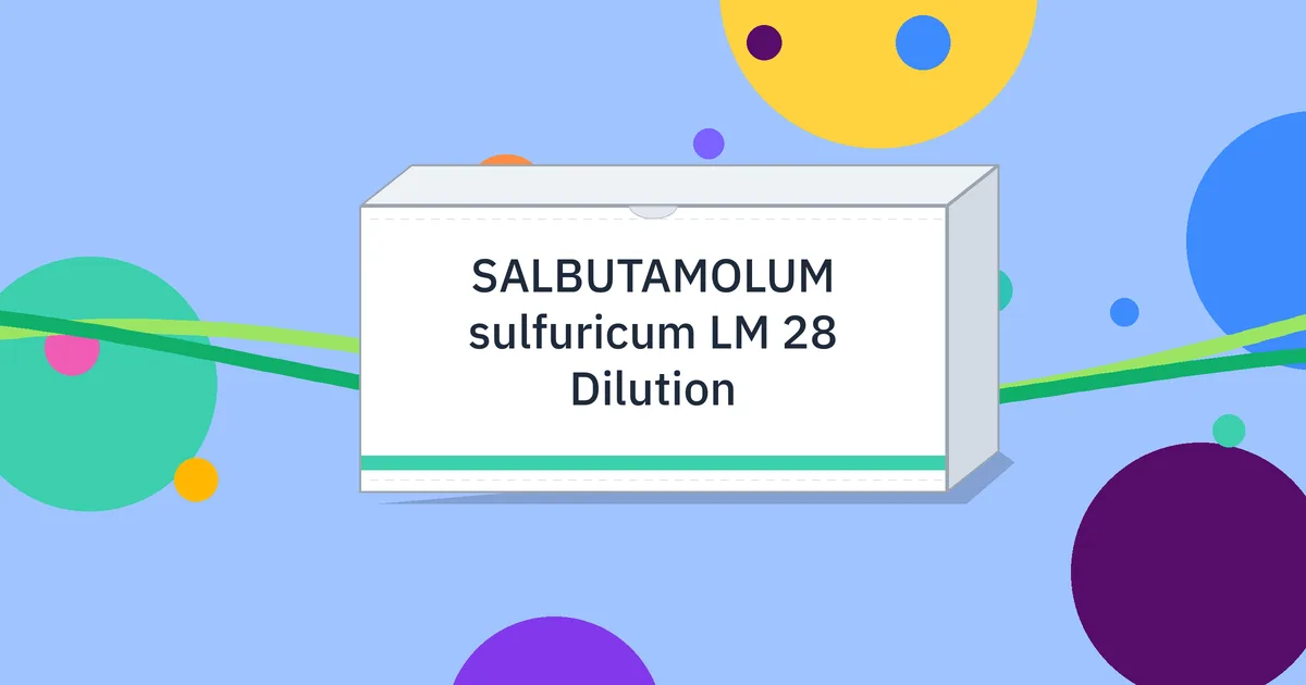 Symbolbild: Packung mit der Aufschrift SALBUTAMOLUM sulfuricum LM 28 Dilution (PZN 18271981) – Verfügbarkeit und Bezug in Apotheken in Frankfurt am Main