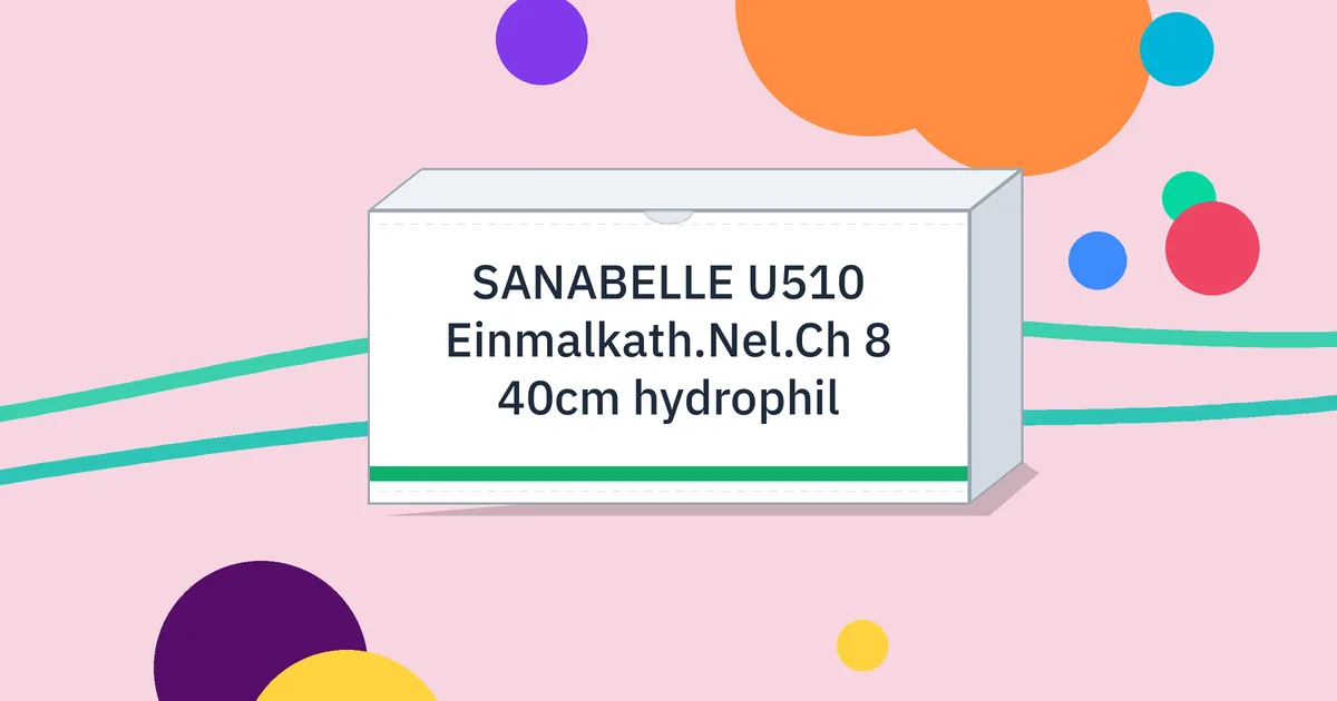 Symbolbild: Packung mit der Aufschrift SANABELLE U510 Einmalkath.Nel.Ch 8 40cm hydrophil (PZN 13723527) – Verfügbarkeit und Bezug in Apotheken in Frankfurt am Main