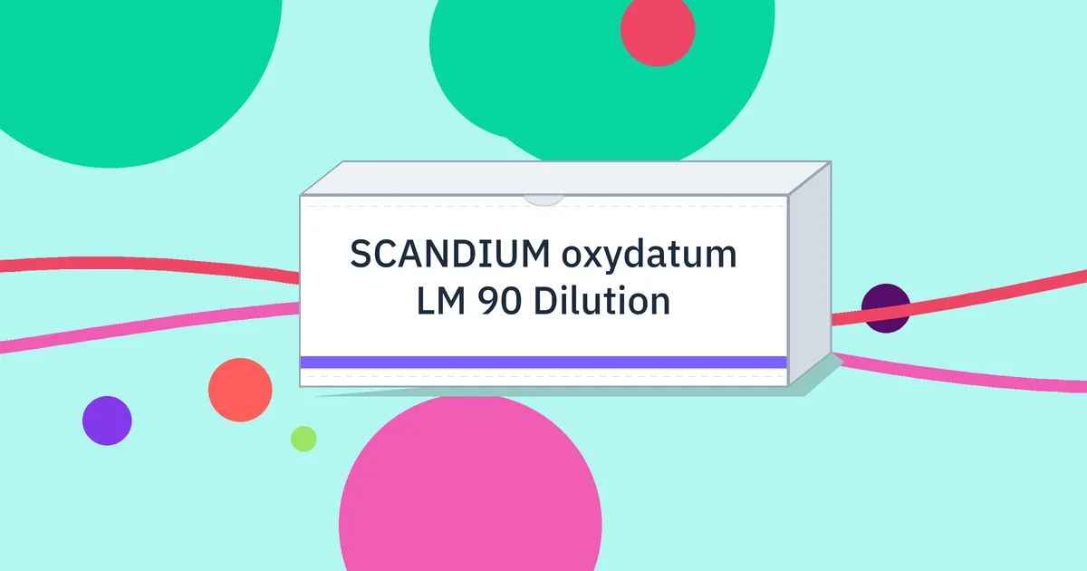 Symbolbild: Packung mit der Aufschrift SCANDIUM oxydatum LM 90 Dilution (PZN 13183835) – Verfügbarkeit und Bezug in Apotheken in Frankfurt am Main
