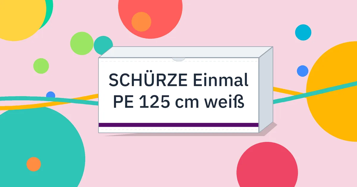 Symbolbild: Packung mit der Aufschrift SCHÜRZE Einmal PE 125 cm weiß (PZN 01046435) – Verfügbarkeit und Bezug in Apotheken in Frankfurt am Main
