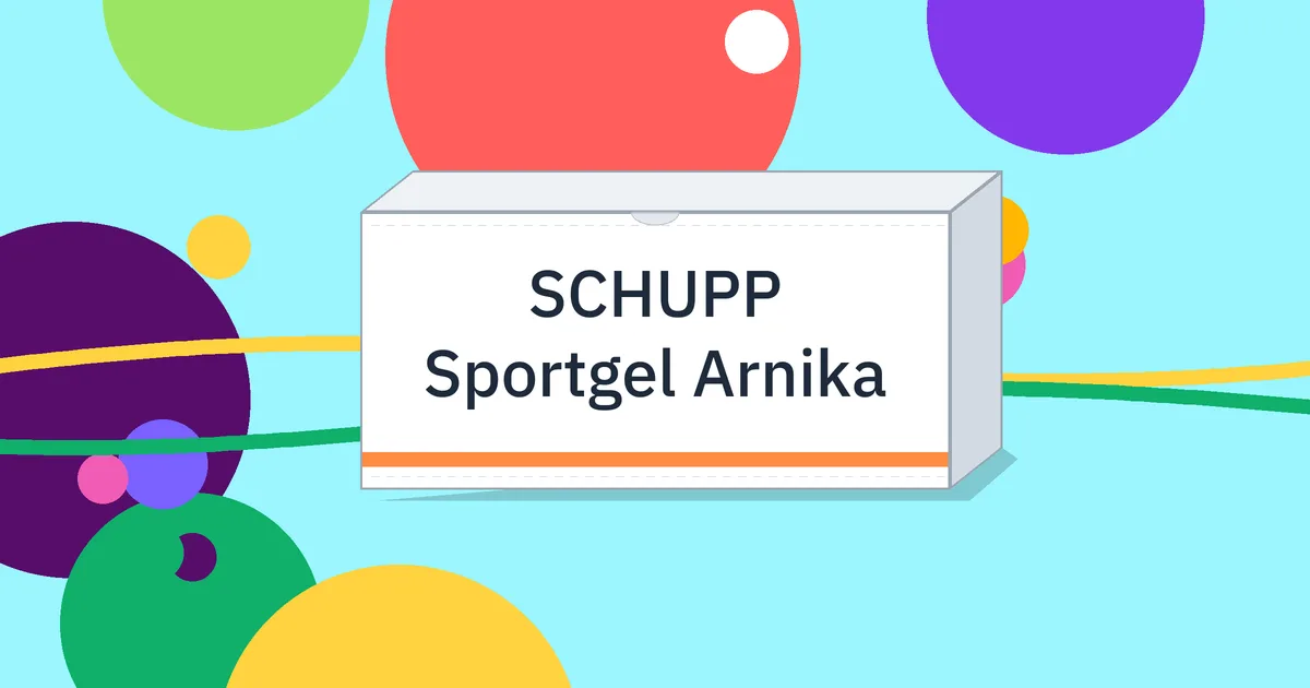 Symbolbild: Packung mit der Aufschrift SCHUPP Sportgel Arnika (PZN 03368321) – Verfügbarkeit und Bezug in Apotheken in Frankfurt am Main