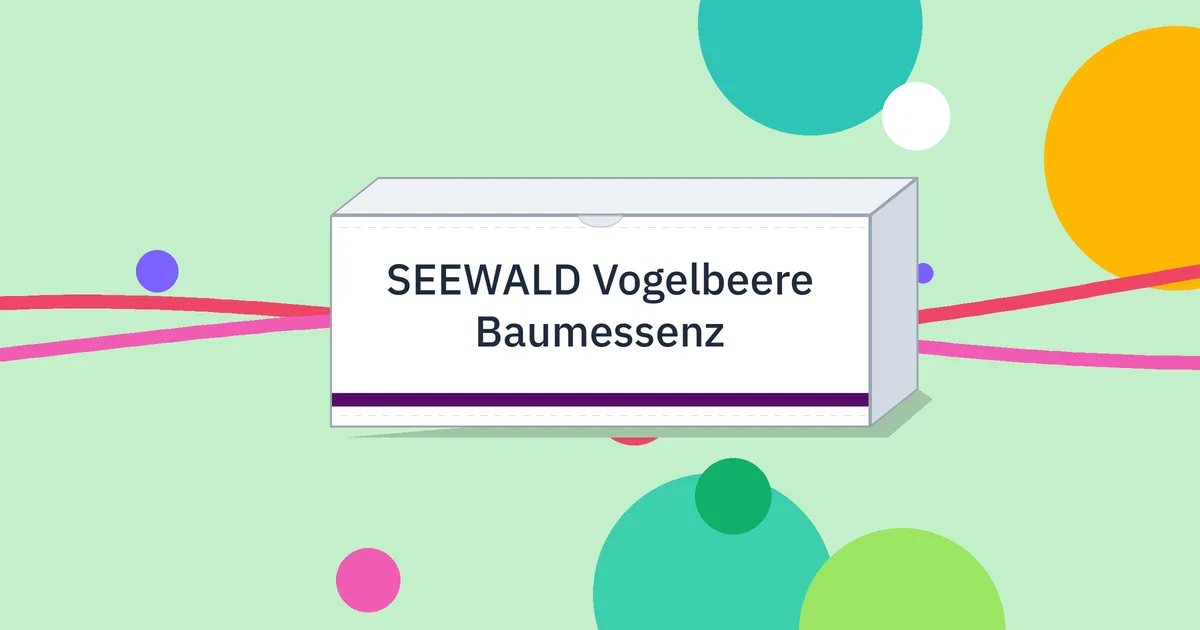 Symbolbild: Packung mit der Aufschrift SEEWALD Vogelbeere Baumessenz (PZN 14236338) – Verfügbarkeit und Bezug in Apotheken in Frankfurt am Main