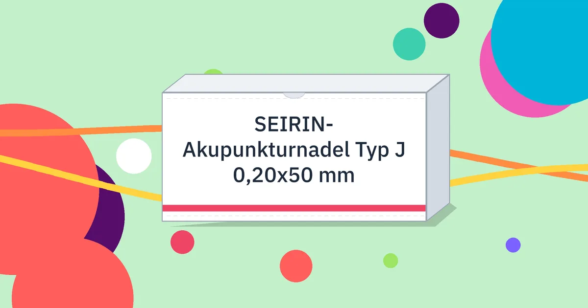 Symbolbild: Packung mit der Aufschrift SEIRIN-Akupunkturnadel Typ J 0,20x50 mm (PZN 17290226) – Verfügbarkeit und Bezug in Apotheken in Frankfurt am Main