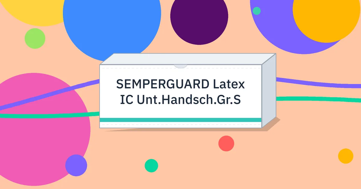 Symbolbild: Packung mit der Aufschrift SEMPERGUARD Latex IC Unt.Handsch.Gr.S (PZN 12365468) – Verfügbarkeit und Bezug in Apotheken in Frankfurt am Main