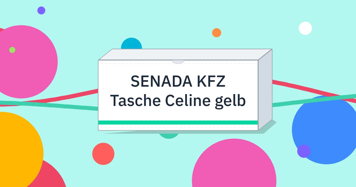 Symbolbild: Packung mit der Aufschrift SENADA KFZ Tasche Celine gelb (PZN 00809523) – Verfügbarkeit und Bezug in Apotheken in Frankfurt am Main