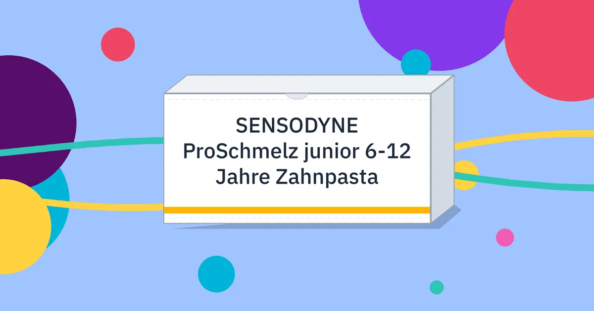 Symbolbild: Packung mit der Aufschrift SENSODYNE ProSchmelz junior 6-12 Jahre Zahnpasta (PZN 19283288) – Verfügbarkeit und Bezug in Apotheken in Frankfurt am Main