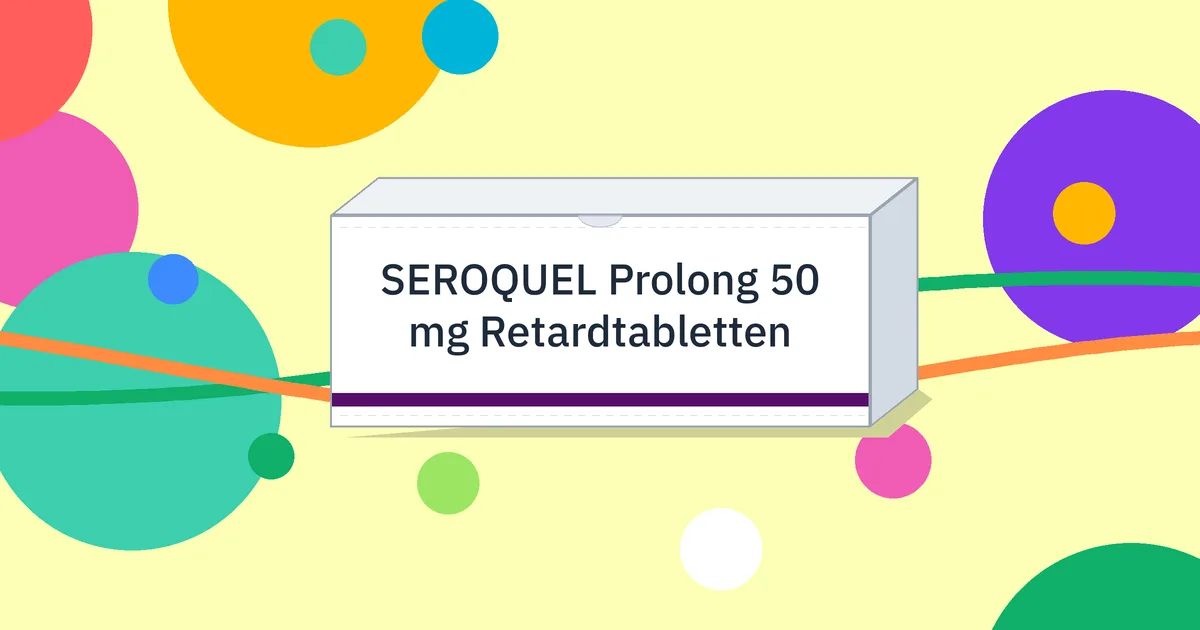 Symbolbild: Packung mit der Aufschrift SEROQUEL Prolong 50 mg Retardtabletten (PZN 03422345) – Verfügbarkeit und Bezug in Apotheken in Frankfurt am Main