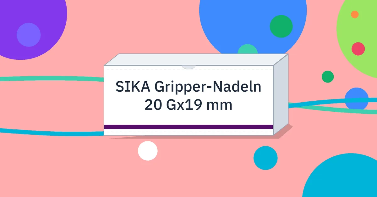 Symbolbild: Packung mit der Aufschrift SIKA Gripper-Nadeln 20 Gx19 mm (PZN 17884138) – Verfügbarkeit und Bezug in Apotheken in Frankfurt am Main