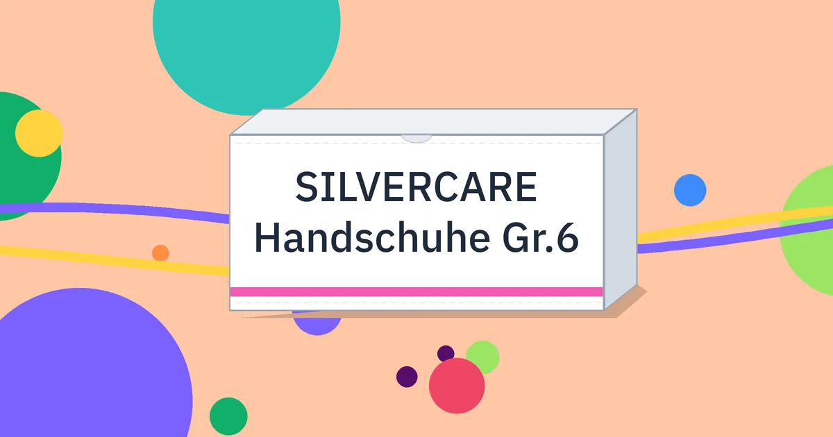Symbolbild: Packung mit der Aufschrift SILVERCARE Handschuhe Gr.6 (PZN 01110854) – Verfügbarkeit und Bezug in Apotheken in Frankfurt am Main