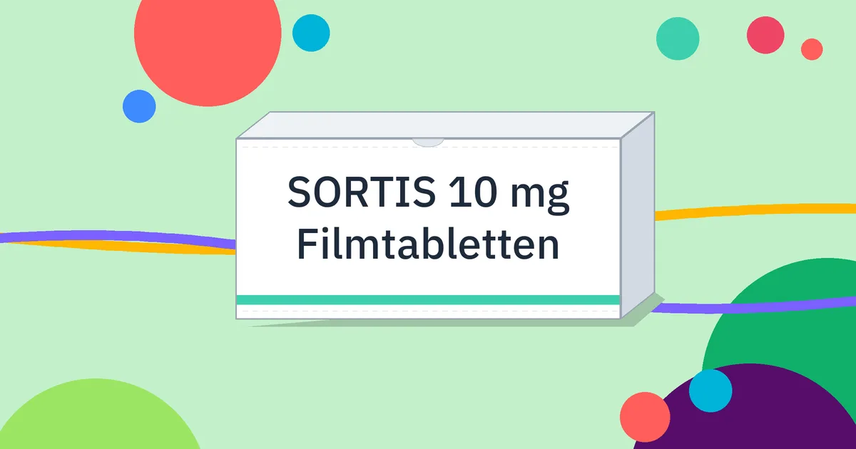 Symbolbild: Packung mit der Aufschrift SORTIS 10 mg Filmtabletten (PZN 10131329) – Verfügbarkeit und Bezug in Apotheken in Frankfurt am Main