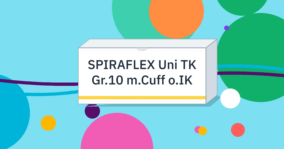 Symbolbild: Packung mit der Aufschrift SPIRAFLEX Uni TK Gr.10 m.Cuff o.IK (PZN 06847743) – Verfügbarkeit und Bezug in Apotheken in Frankfurt am Main