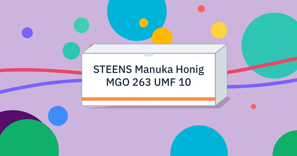 Symbolbild: Packung mit der Aufschrift STEENS Manuka Honig MGO 263 UMF 10 (PZN 19476395) – Verfügbarkeit und Bezug in Apotheken in Frankfurt am Main