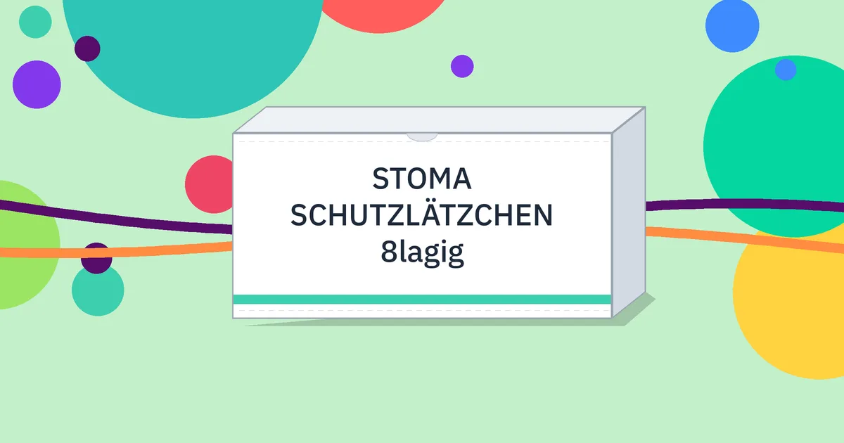 Symbolbild: Packung mit der Aufschrift STOMA SCHUTZLÄTZCHEN 8lagig (PZN 04770686) – Verfügbarkeit und Bezug in Apotheken in Frankfurt am Main