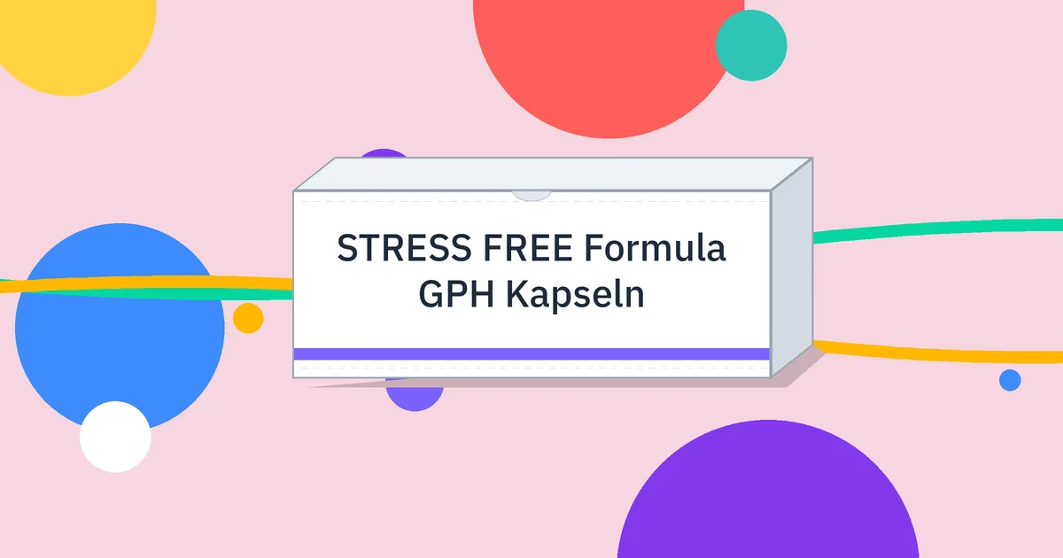 Symbolbild: Packung mit der Aufschrift STRESS FREE Formula GPH Kapseln (PZN 20856594) – Verfügbarkeit und Bezug in Apotheken in Frankfurt am Main