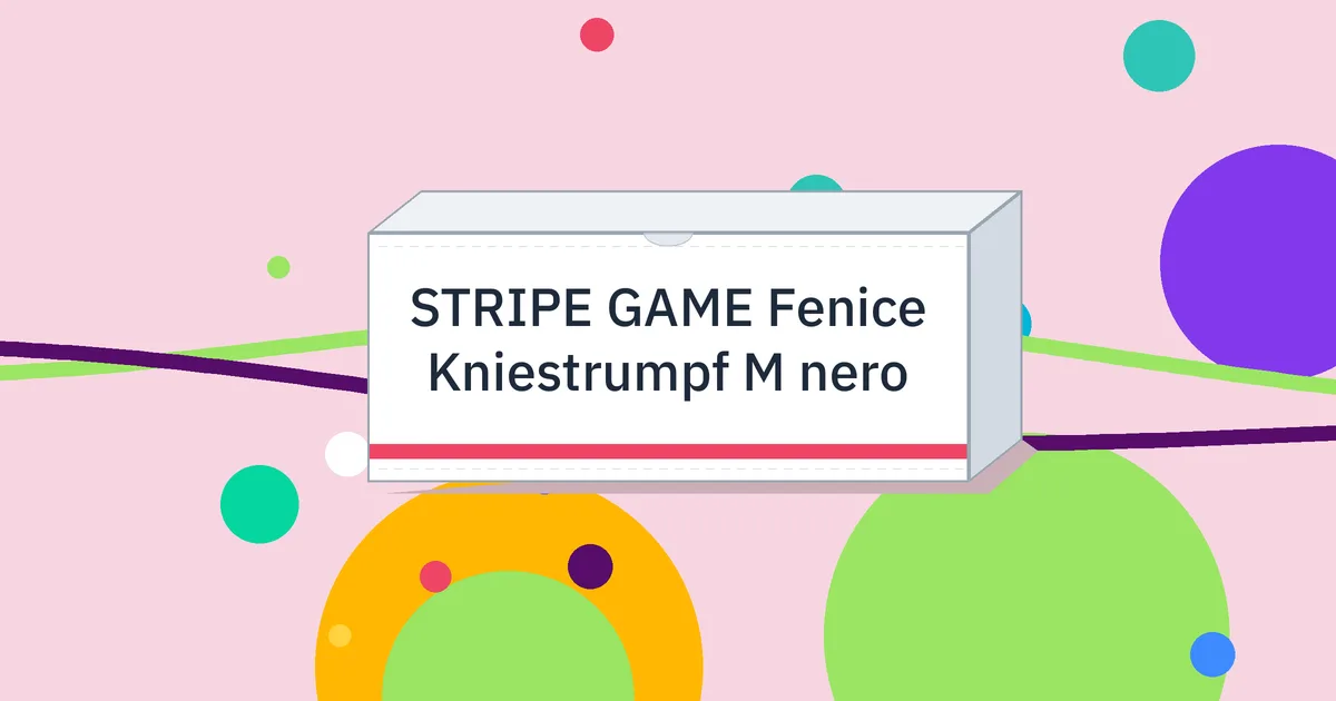 Symbolbild: Packung mit der Aufschrift STRIPE GAME Fenice Kniestrumpf M nero (PZN 20209363) – Verfügbarkeit und Bezug in Apotheken in Frankfurt am Main