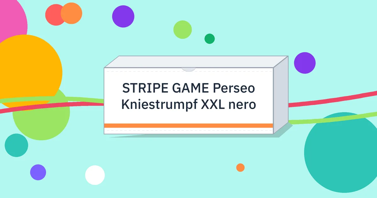 Symbolbild: Packung mit der Aufschrift STRIPE GAME Perseo Kniestrumpf XXL nero (PZN 20209340) – Verfügbarkeit und Bezug in Apotheken in Frankfurt am Main