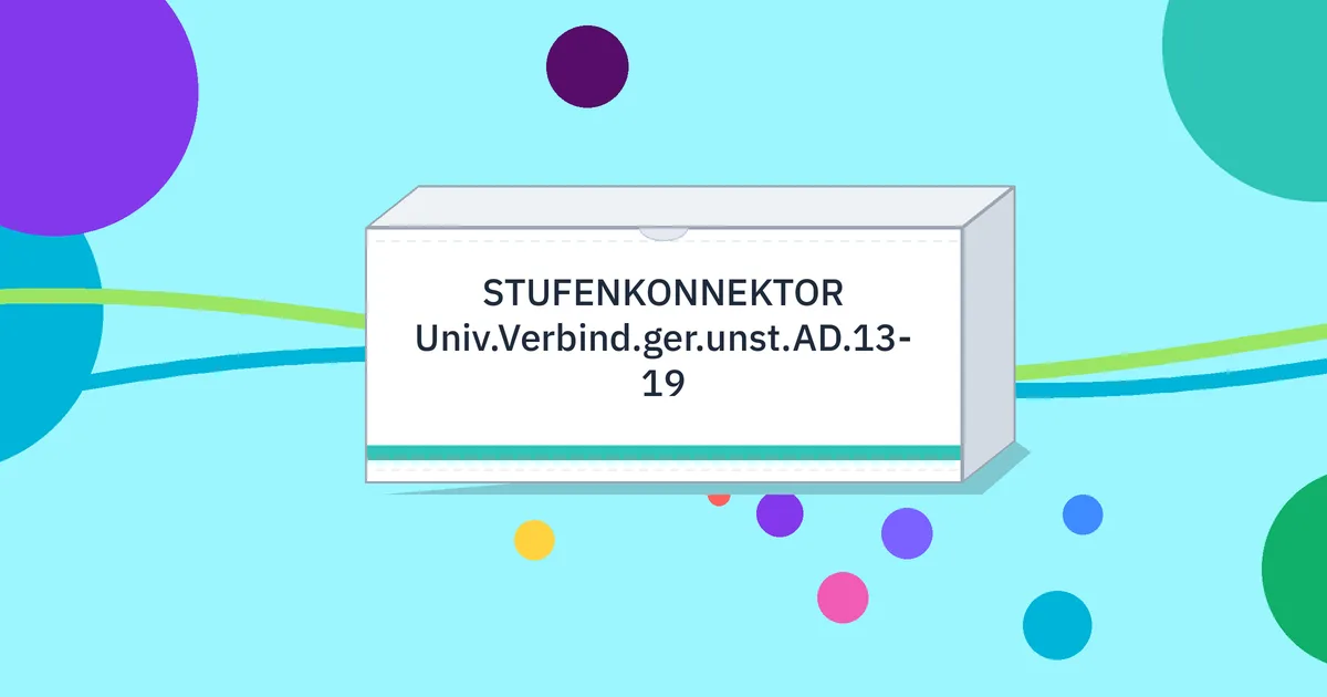 Symbolbild: Packung mit der Aufschrift STUFENKONNEKTOR Univ.Verbind.ger.unst.AD.13-19 (PZN 07695726) – Verfügbarkeit und Bezug in Apotheken in Frankfurt am Main