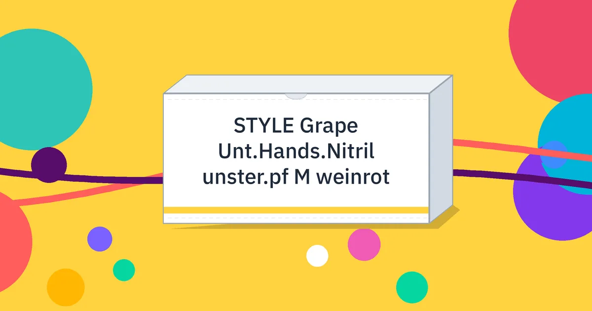 Symbolbild: Packung mit der Aufschrift STYLE Grape Unt.Hands.Nitril unster.pf M weinrot (PZN 14819962) – Verfügbarkeit und Bezug in Apotheken in Frankfurt am Main