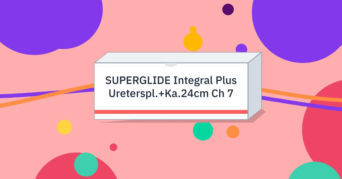 Symbolbild: Packung mit der Aufschrift SUPERGLIDE Integral Plus Ureterspl.+Ka.24cm Ch 7 (PZN 12424774) – Verfügbarkeit und Bezug in Apotheken in Frankfurt am Main