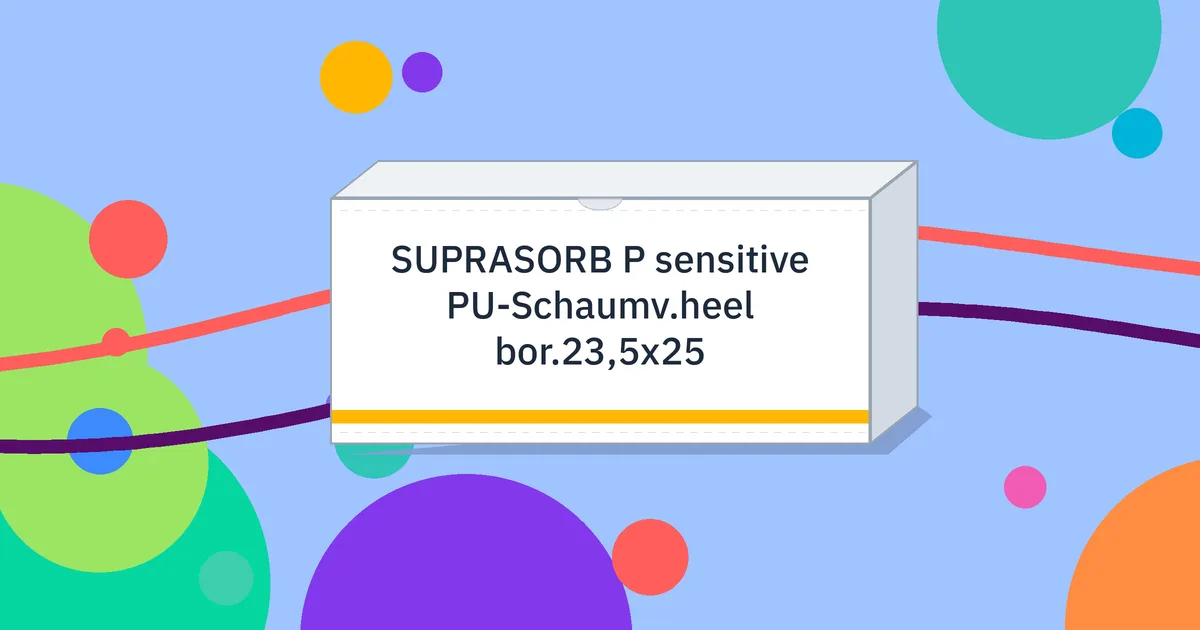 Symbolbild: Packung mit der Aufschrift SUPRASORB P sensitive PU-Schaumv.heel bor.23,5x25 (PZN 15785952) – Verfügbarkeit und Bezug in Apotheken in Frankfurt am Main