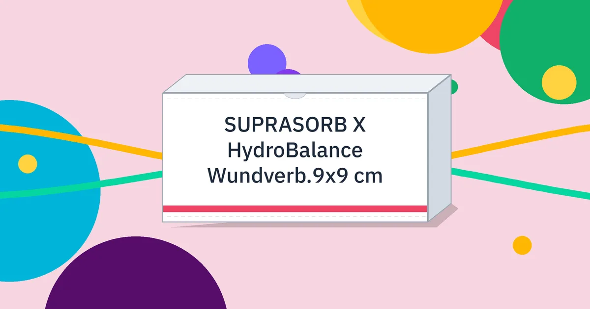 Symbolbild: Packung mit der Aufschrift SUPRASORB X HydroBalance Wundverb.9x9 cm (PZN 03126807) – Verfügbarkeit und Bezug in Apotheken in Frankfurt am Main
