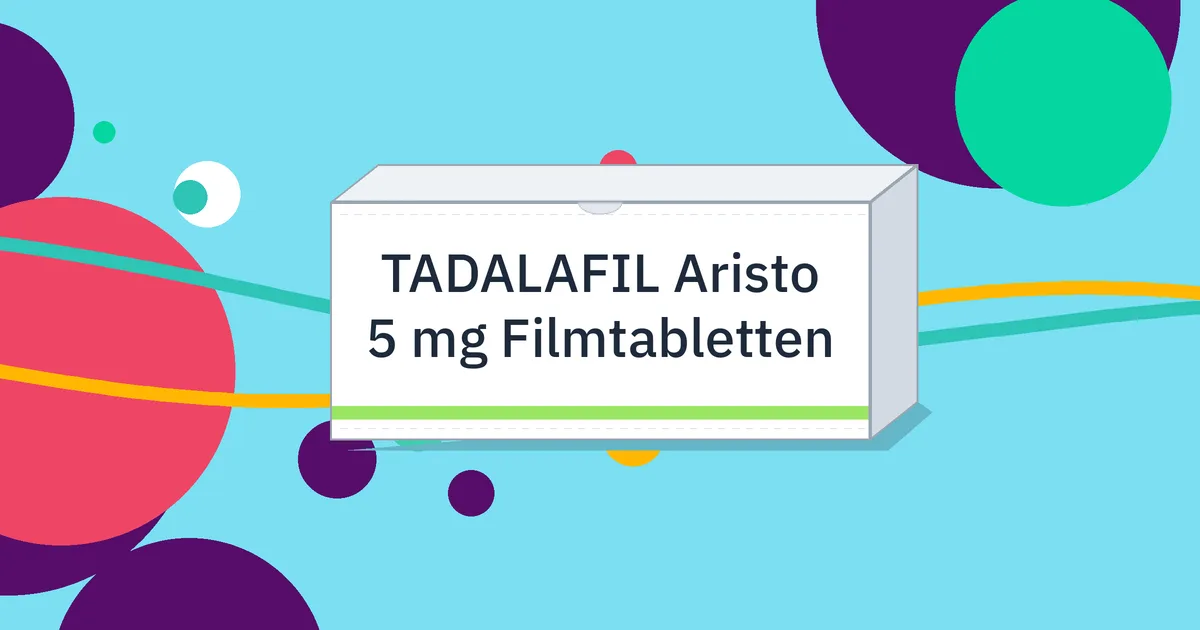 Symbolbild: Packung mit der Aufschrift TADALAFIL Aristo 5 mg Filmtabletten (PZN 13924042) – Verfügbarkeit und Bezug in Apotheken in Frankfurt am Main