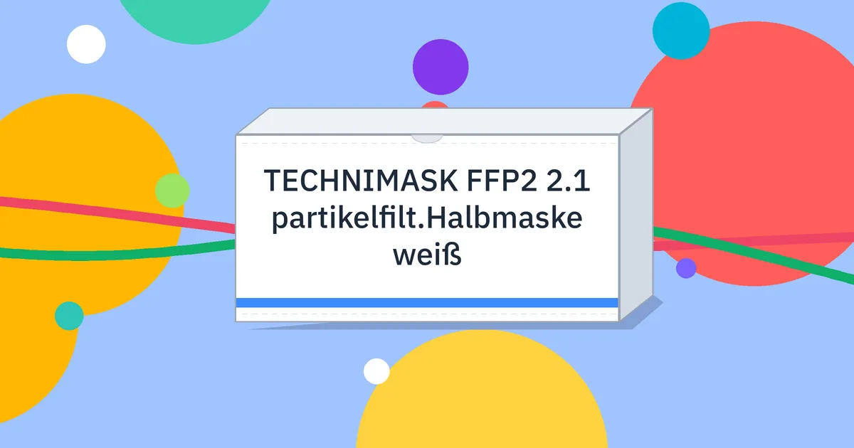 Symbolbild: Packung mit der Aufschrift TECHNIMASK FFP2 2.1 partikelfilt.Halbmaske weiß (PZN 18260575) – Verfügbarkeit und Bezug in Apotheken in Frankfurt am Main