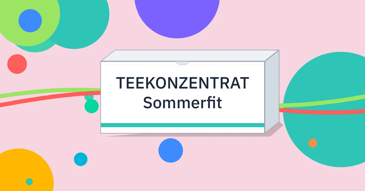 Symbolbild: Packung mit der Aufschrift TEEKONZENTRAT Sommerfit (PZN 13572844) – Verfügbarkeit und Bezug in Apotheken in Frankfurt am Main