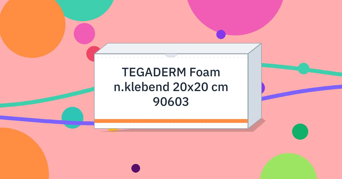 Symbolbild: Packung mit der Aufschrift TEGADERM Foam n.klebend 20x20 cm 90603 (PZN 16394685) – Verfügbarkeit und Bezug in Apotheken in Frankfurt am Main