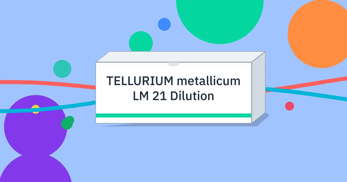 Symbolbild: Packung mit der Aufschrift TELLURIUM metallicum LM 21 Dilution (PZN 13215771) – Verfügbarkeit und Bezug in Apotheken in Frankfurt am Main