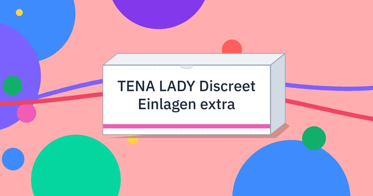 Symbolbild: Packung mit der Aufschrift TENA LADY Discreet Einlagen extra (PZN 17850955) – Verfügbarkeit und Bezug in Apotheken in Frankfurt am Main