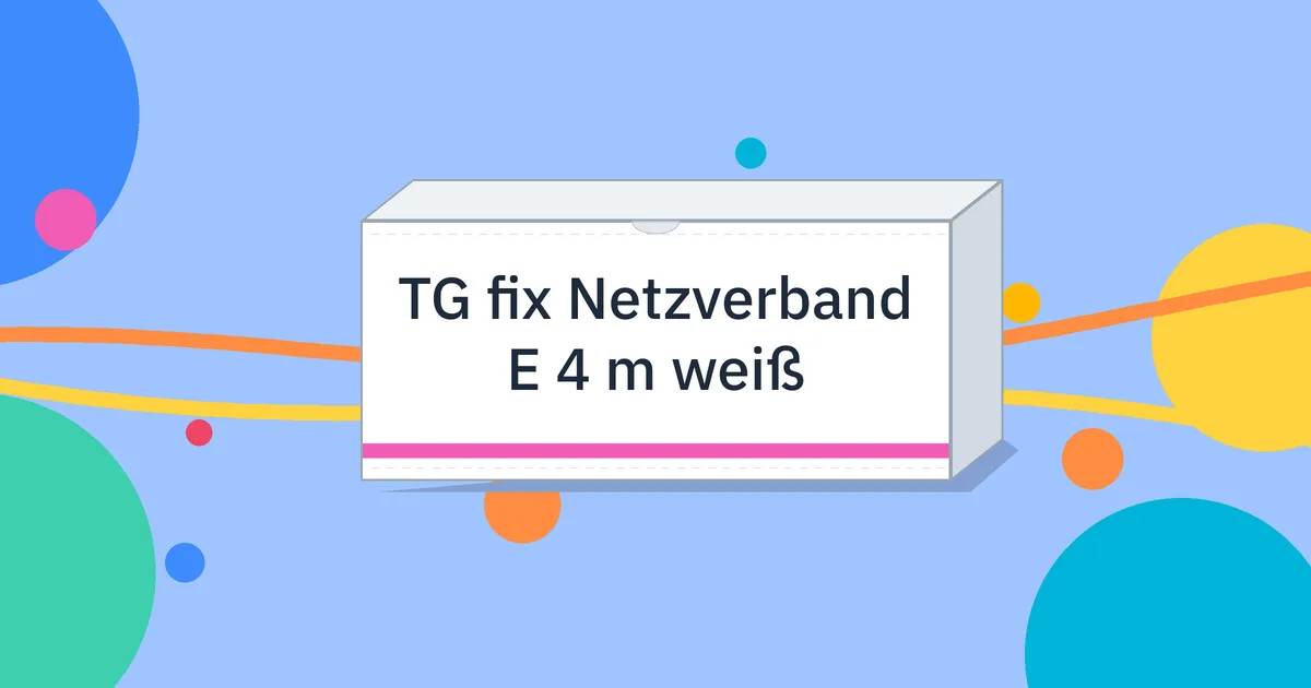 Symbolbild: Packung mit der Aufschrift TG fix Netzverband E 4 m weiß (PZN 00537326) – Verfügbarkeit und Bezug in Apotheken in Frankfurt am Main