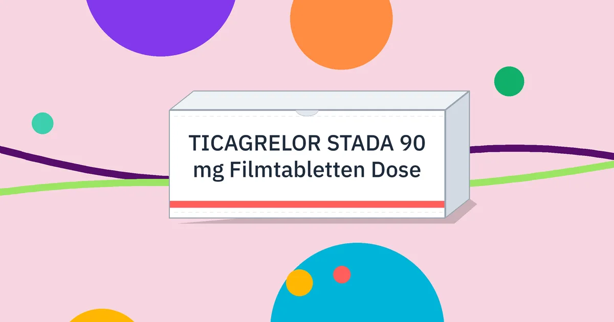 Symbolbild: Packung mit der Aufschrift TICAGRELOR STADA 90 mg Filmtabletten Dose (PZN 18075582) – Verfügbarkeit und Bezug in Apotheken in Frankfurt am Main